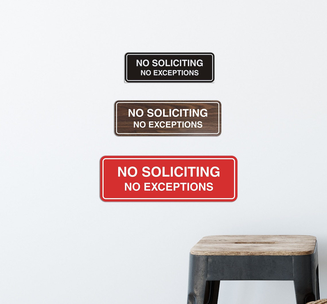 Standard No Soliciting No Exceptions Sign - Etsy