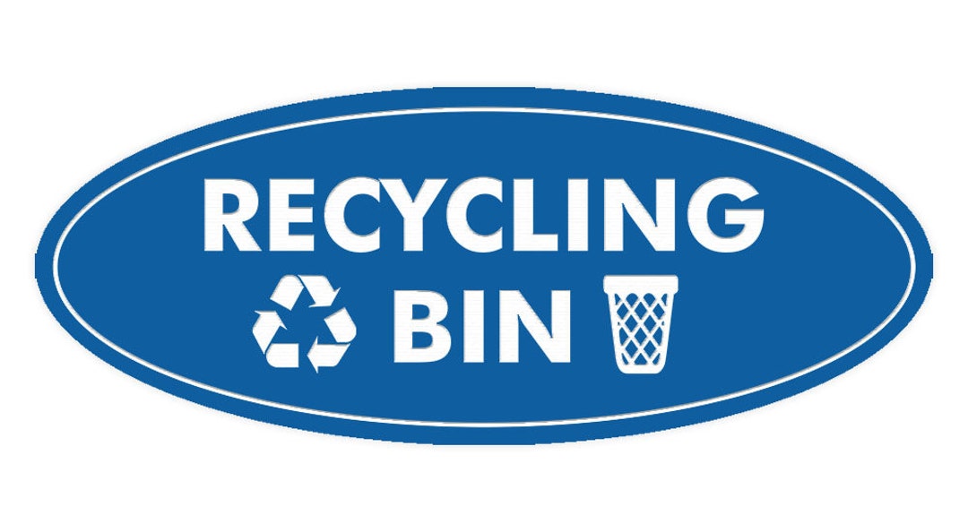 Signs Bylita Oval Recycling Bin Sign Laser-engraved - Etsy