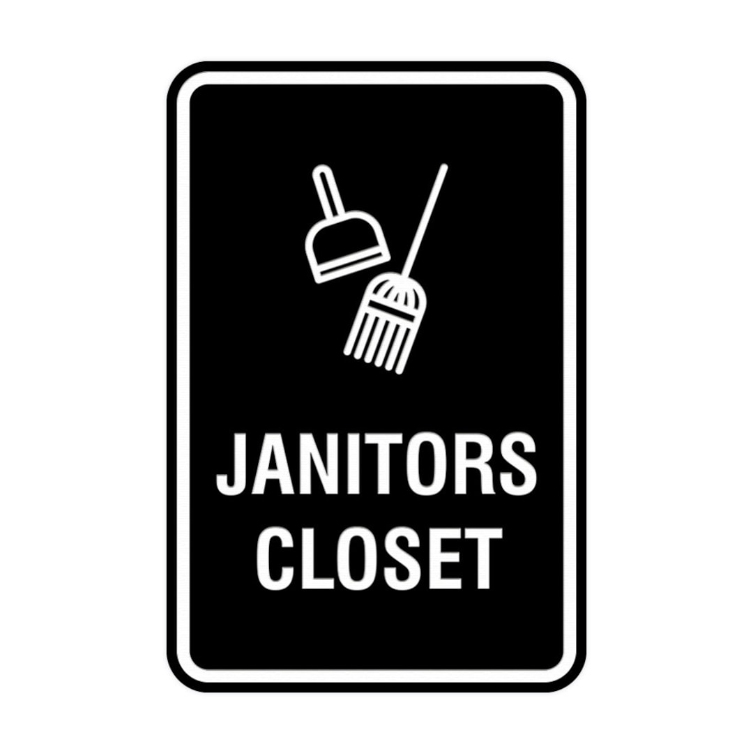 Portrait Round Janitors Closet Sign - Etsy