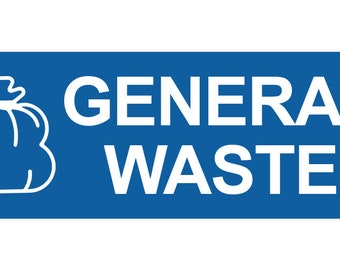 General Waste Sign - Etsy