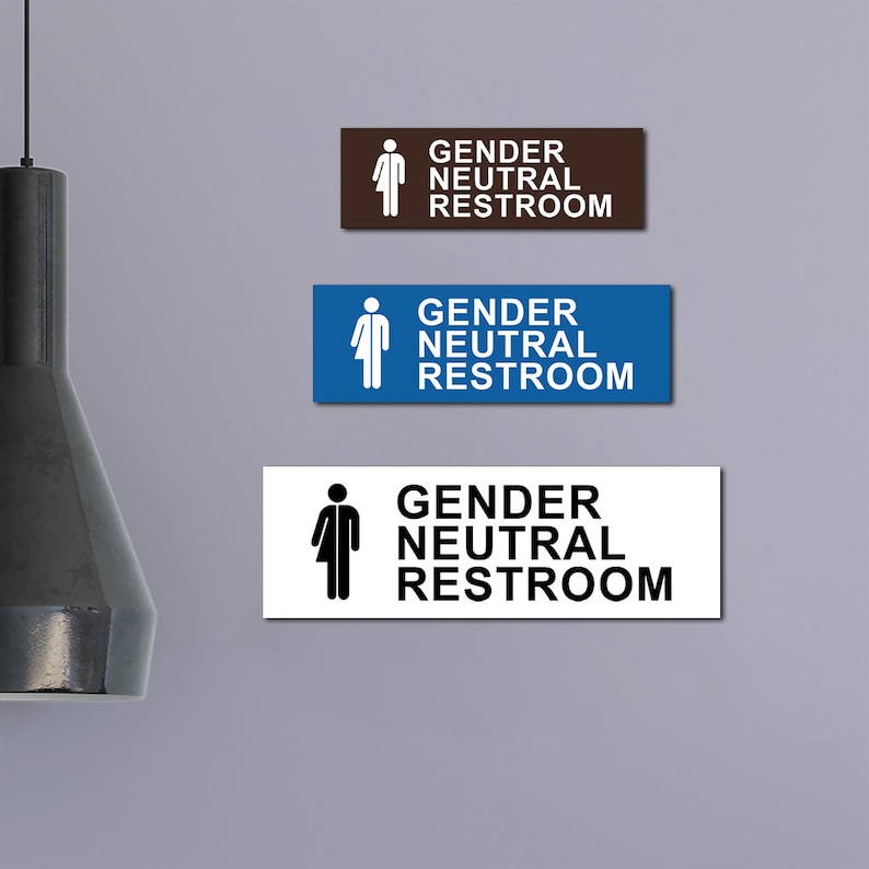 Basic Gender Neutral Restroom Wall or Door Sign - Etsy