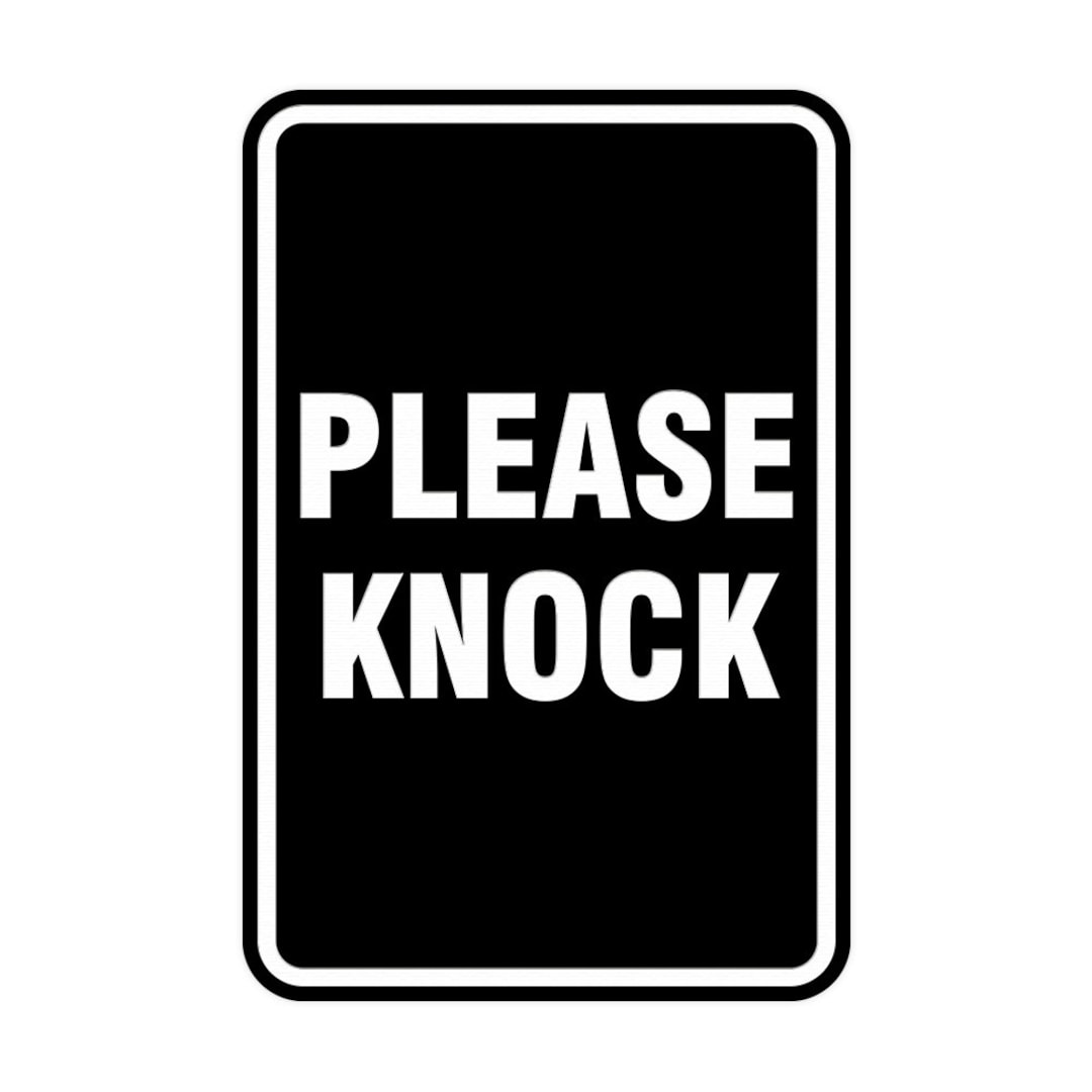 Portrait Round Please Knock Sign - Etsy