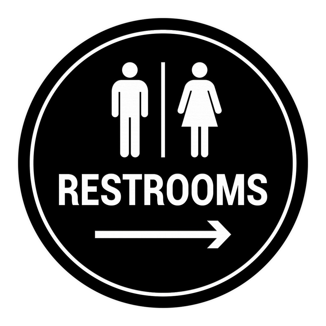 Signs Bylita Circle Restrooms Right Arrow Sign - Etsy
