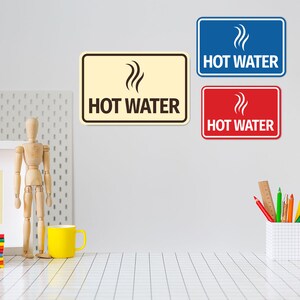 Signs Bylita Classic Framed Hot Water Wall or Door Sign - Etsy