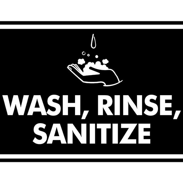 Wash Rinse Sanitize Signs - Etsy