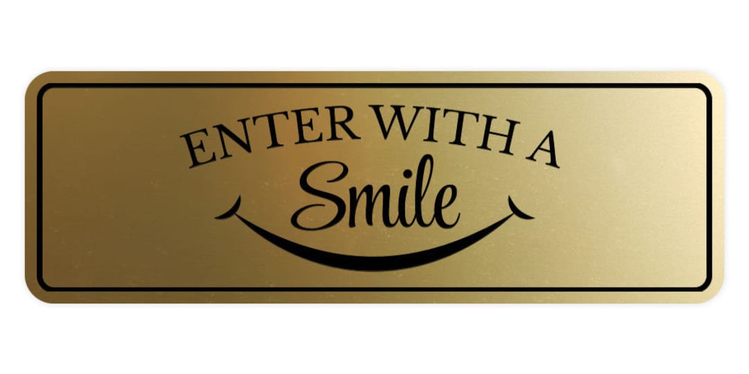 Standard Enter With a Smile Sign Easy Installation Durable - Etsy