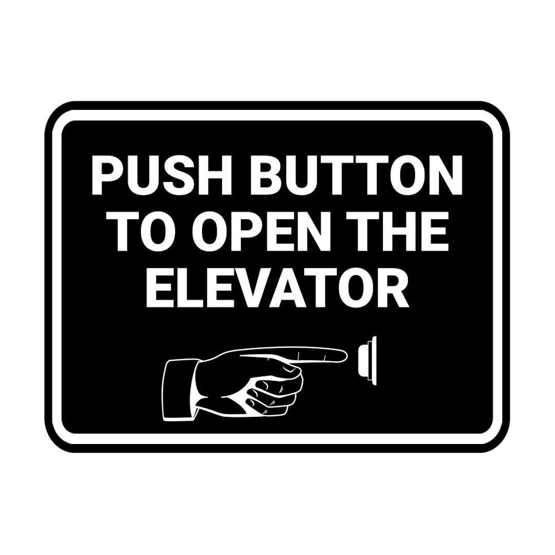 Signs Bylita Classic Framed Push Button to Open the Elevator - Etsy