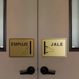 Classic Horizontal Empuje Jale Self-adhesive Door Sign for - Etsy