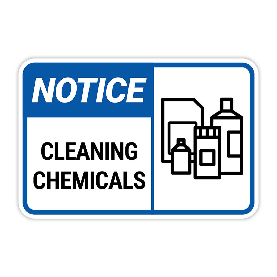 Classic Framed Plus Notice Cleaning Chemicals Door or Wall Sign Health ...