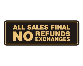 Editable No Returns Sign Template, Printable All Sales Final Sign ...