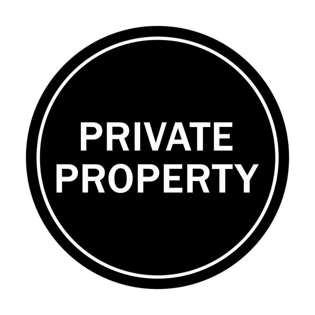 Circle Private Property Sign - Etsy