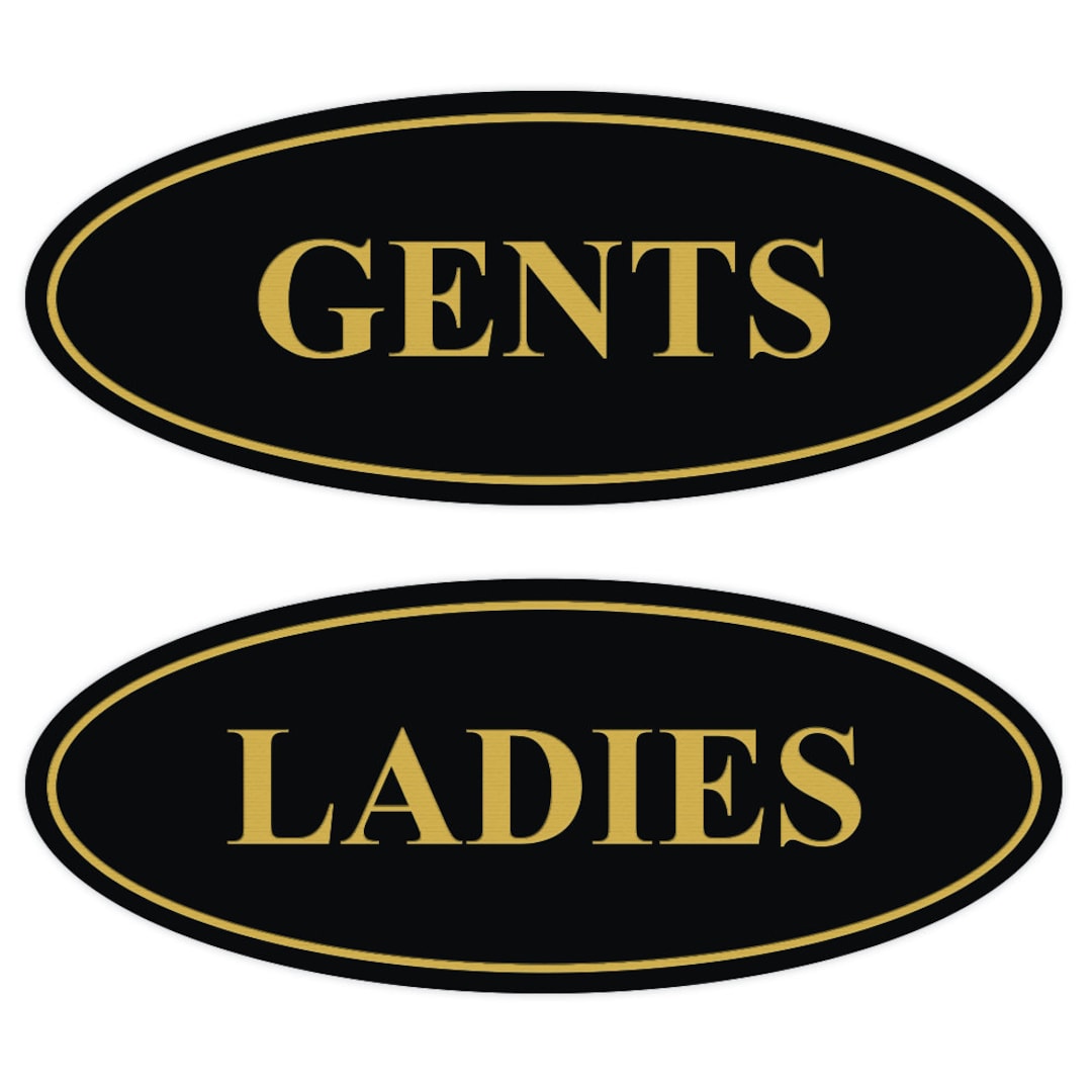 Oval LADIES GENTS Restroom Signs 2 Pack - Etsy