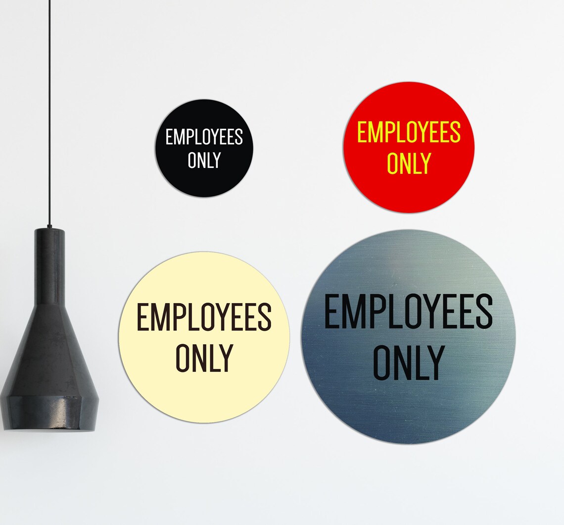 Circle EMPLOYEES ONLY Wall / Door Sign - Etsy