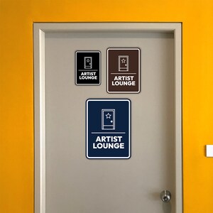 Signs Bylita Portrait Round Artist Lounge Door or Wall Sign Easy ...