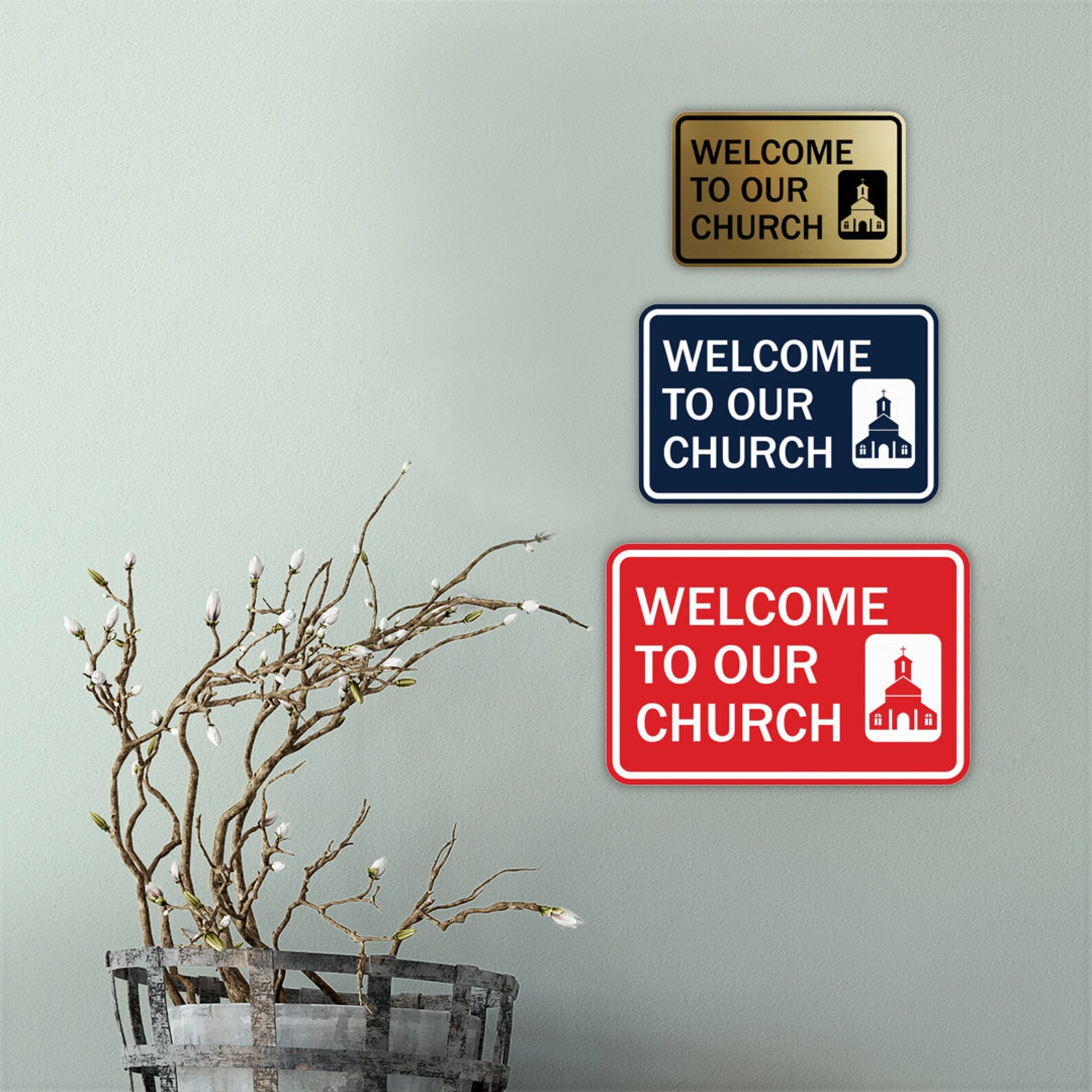 Classic Framed Welcome to Our Church Wall or Door Sign - Etsy