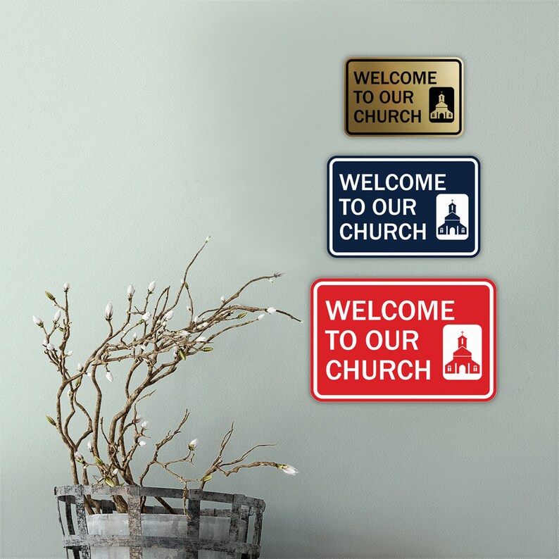 Classic Framed Welcome to Our Church Wall or Door Sign - Etsy