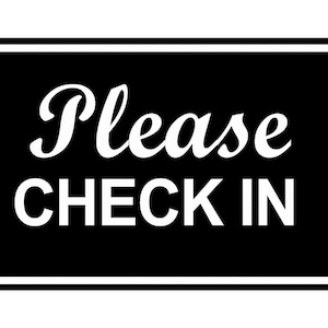 Signs Bylita Classic Framed, Please Check in Wall or Door Sign - Etsy