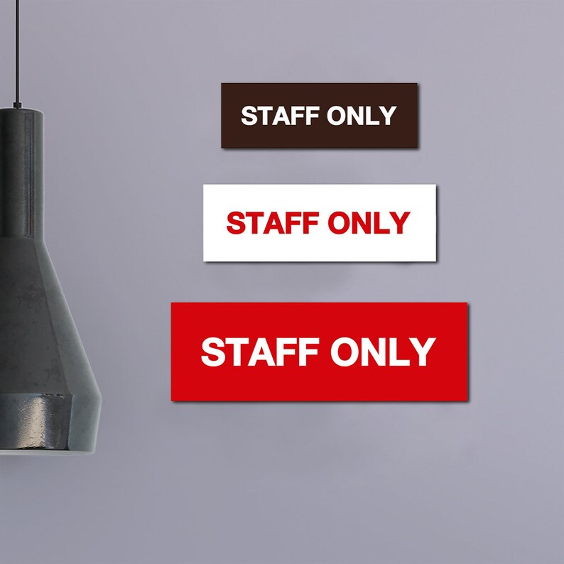 Basic Staff Only Sign - Etsy