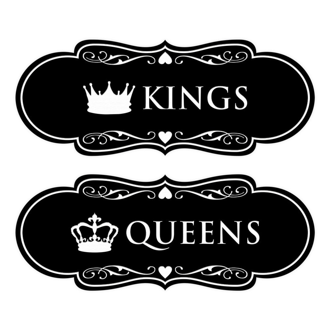 Signs Bylita Designer Kings and Queens Signs 2 Pack Restroom - Etsy