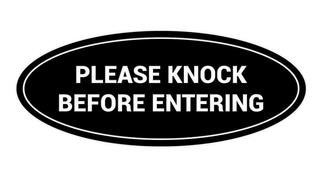 Oval Please Knock Before Entering Sign - Etsy
