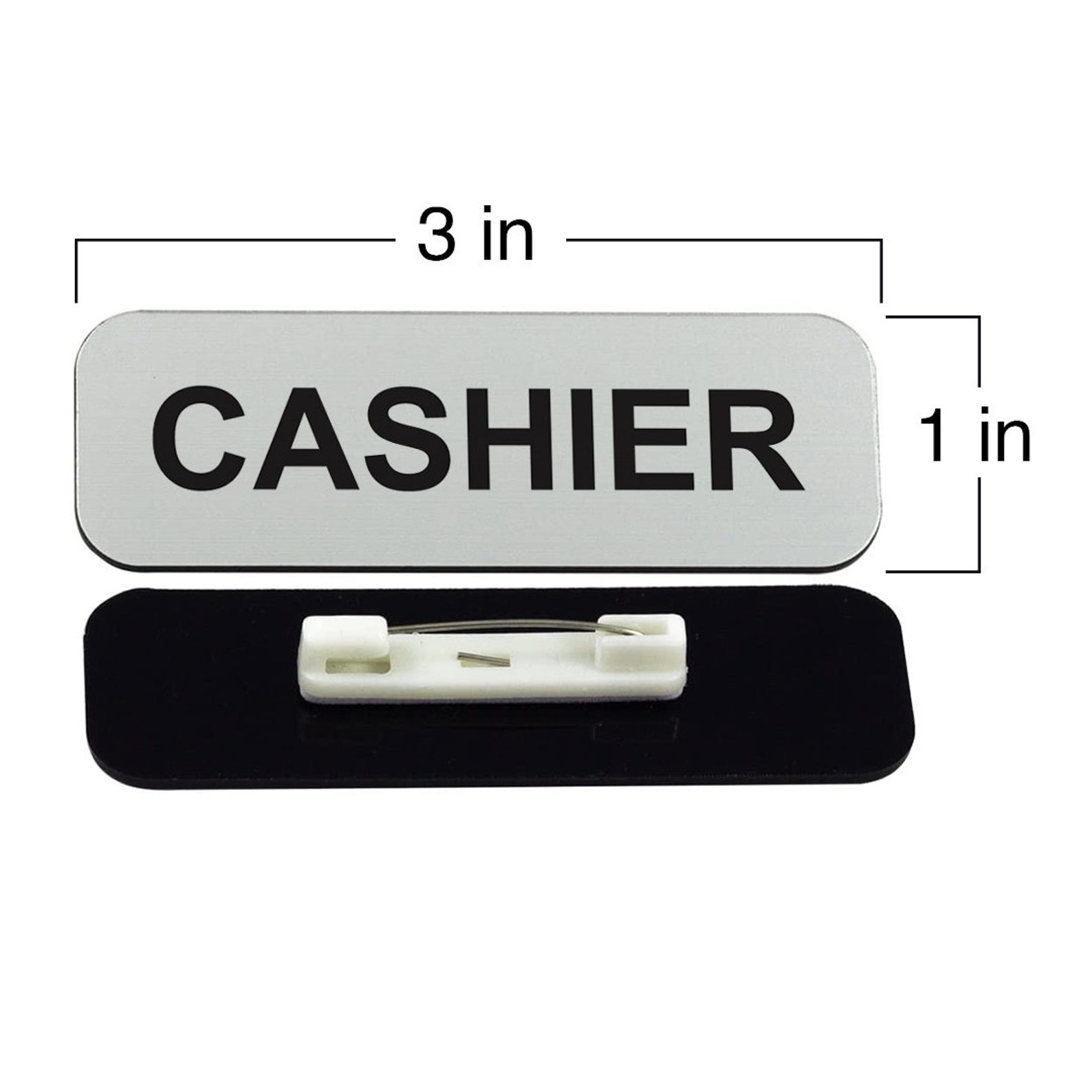 Cashier 1 X 3 Name Tag/badge 3 Pack - Etsy