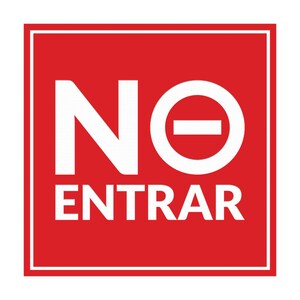 Square Plus No Entrar Wall or Door Sign Spanish Home Office Business ...