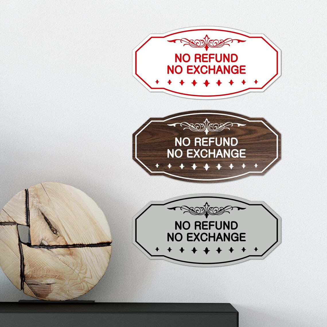 Victorian No Refund No Exchange Sign - Etsy