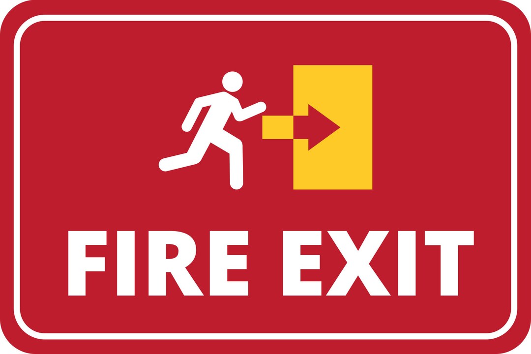 Classic Framed Plus Fire Exit Wall or Door Sign Workplace - Etsy