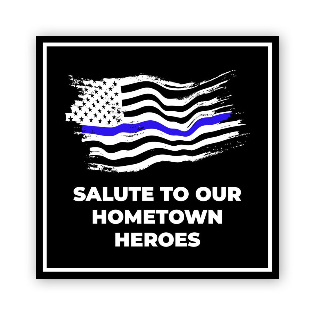 Square Plus Salute to Our Hometown Heroes Wall or Door Sign USA Flag ...