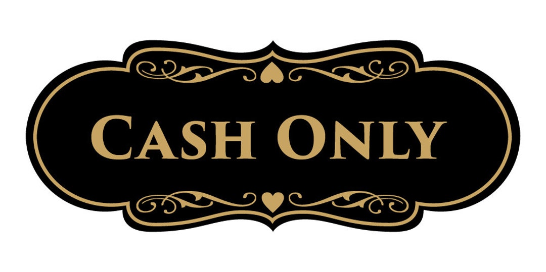 Designer Cash Only Wall or Door Sign - Etsy