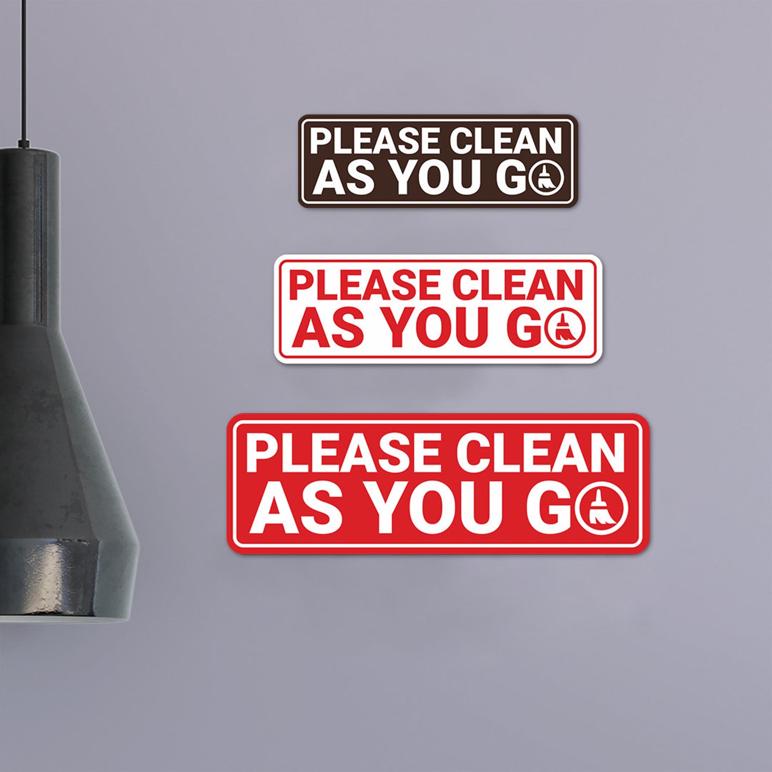 Standard Please Clean as You Go Wall or Door Sign | Etsy