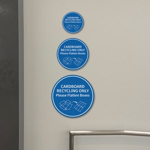 Signs Bylita Circle Cardboard Recycling Only Please Flatten Boxes Wall ...