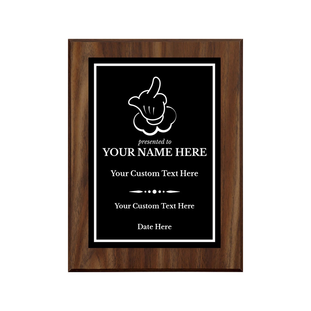Middle Finger Novelty Funny Customizable Award Plaque easel Mount ...