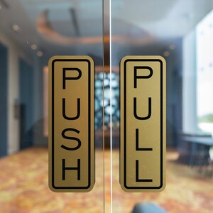 Signs Bylita Vertical Push Pull Self-adhesive Door Sign for Businesses ...