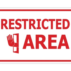 Classic Framed Restricted Area Wall or Door Sign - Etsy