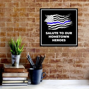 Square Plus Salute to Our Hometown Heroes Wall or Door Sign USA Flag ...