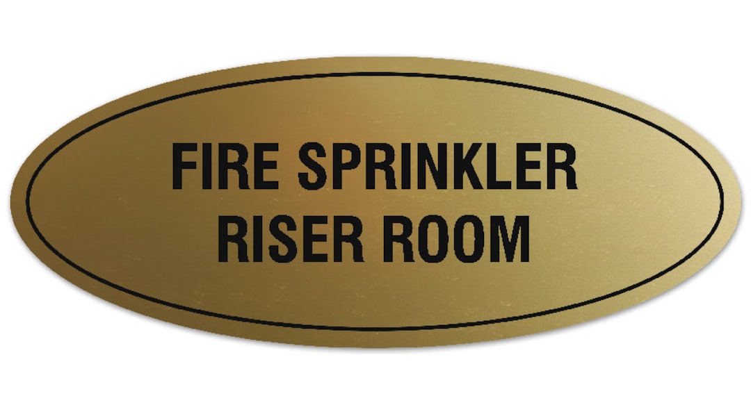 Oval Fire Sprinkler Riser Room Sign Laser-engraved Lettering - Etsy