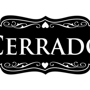Designer Spanish Cerrado Wall or Door Sign - Etsy