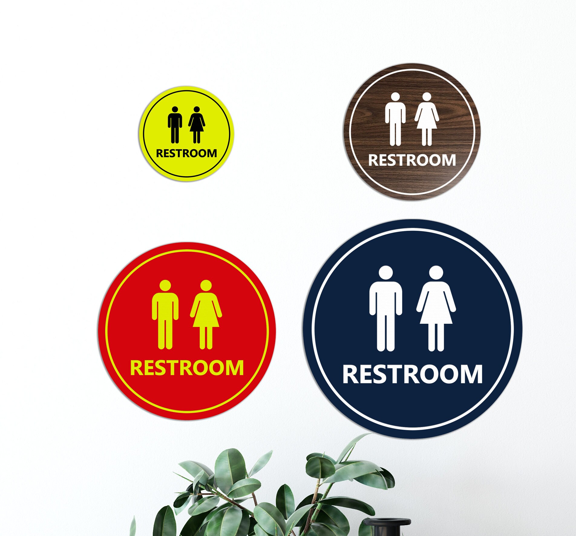 Signs Bylita Circle Unisex Restroom Sign - Etsy UK