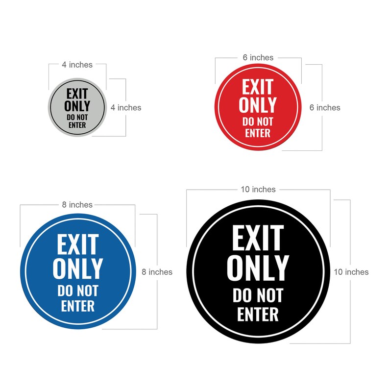 Circle Exit Only Do Not Enter Sign - Etsy