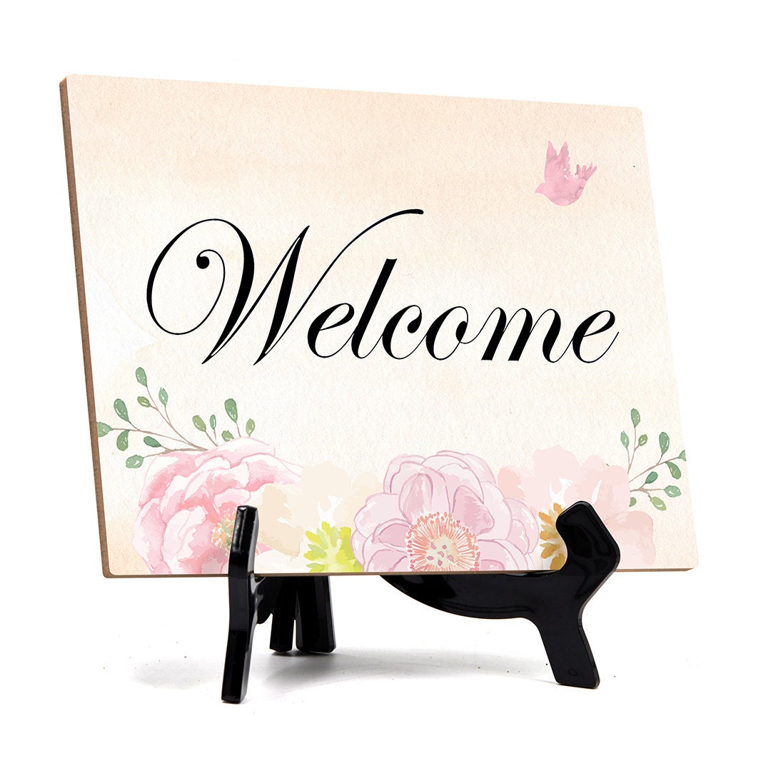 Welcome Table Sign With Easel Stand, 6 X 8 - Etsy