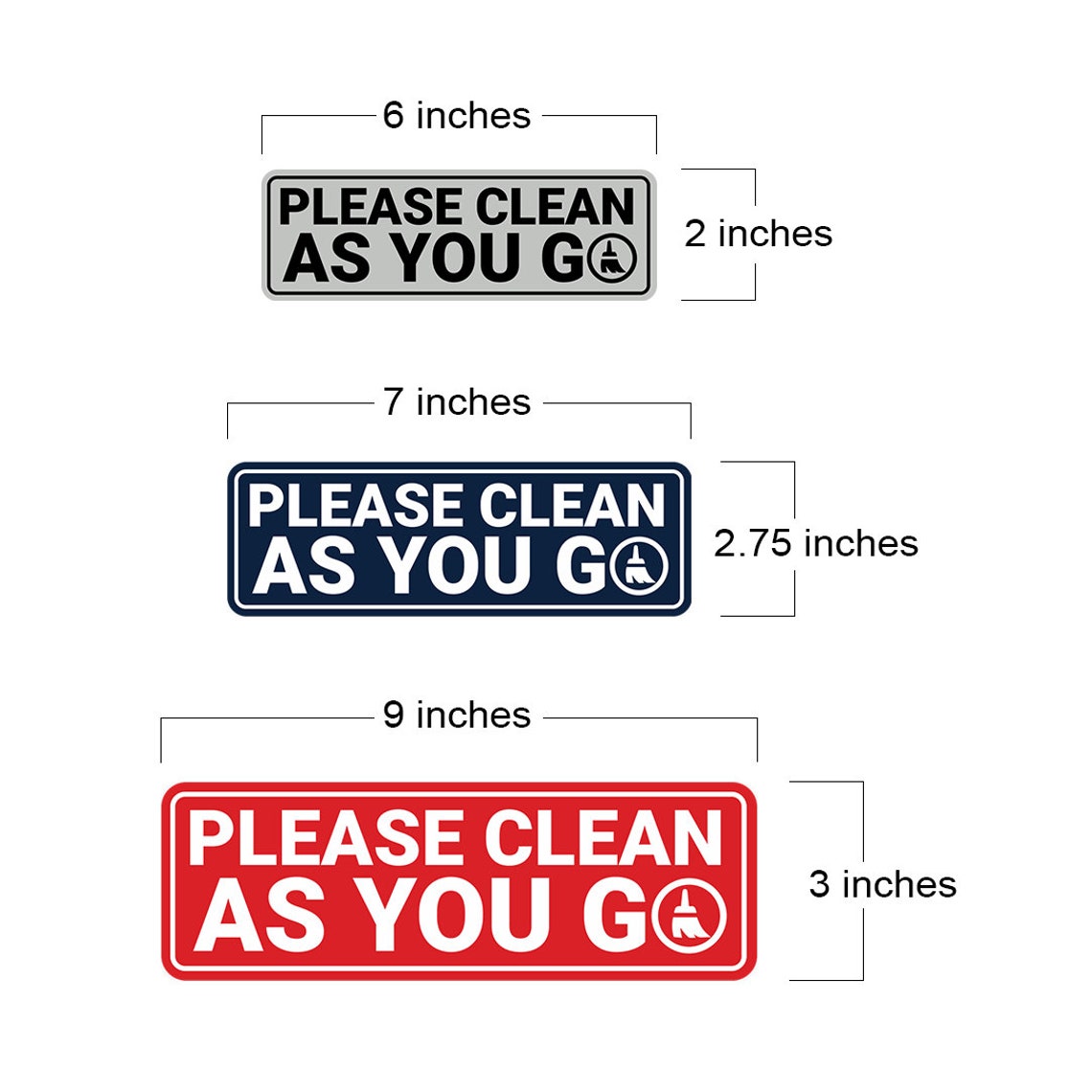 Standard Please Clean as You Go Wall or Door Sign | Etsy