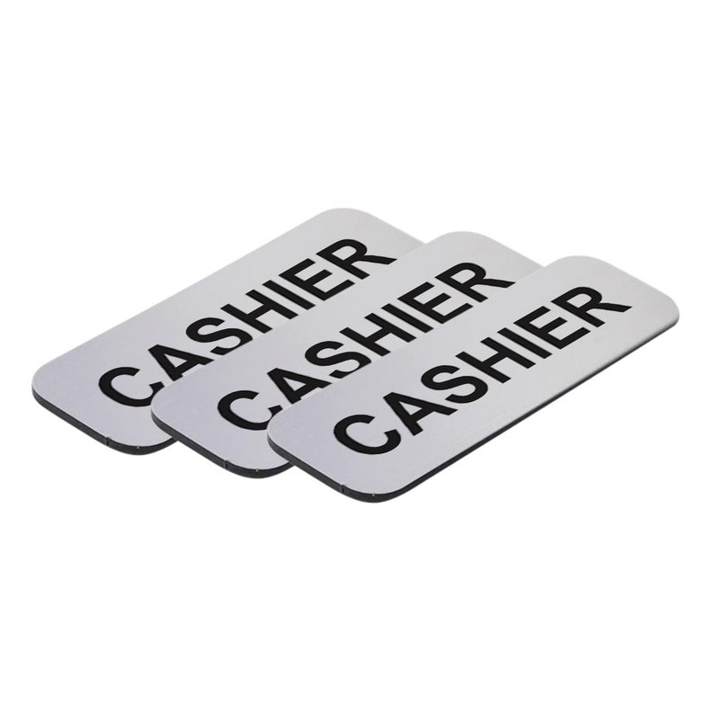 Cashier 1 X 3 Name Tag/badge 3 Pack - Etsy