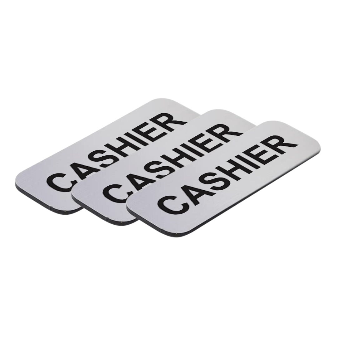 Cashier 1 X 3 Name Tag/badge 3 Pack - Etsy