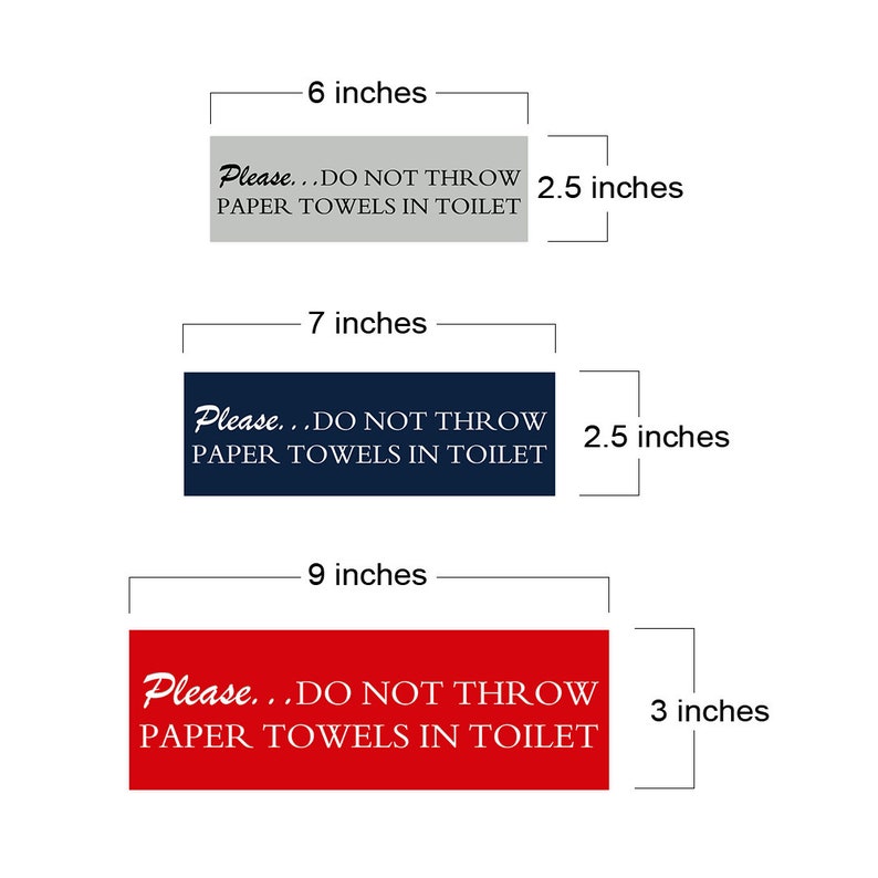 Basic Please Do Not Throw Paper Towels in Toilet Sign - Etsy