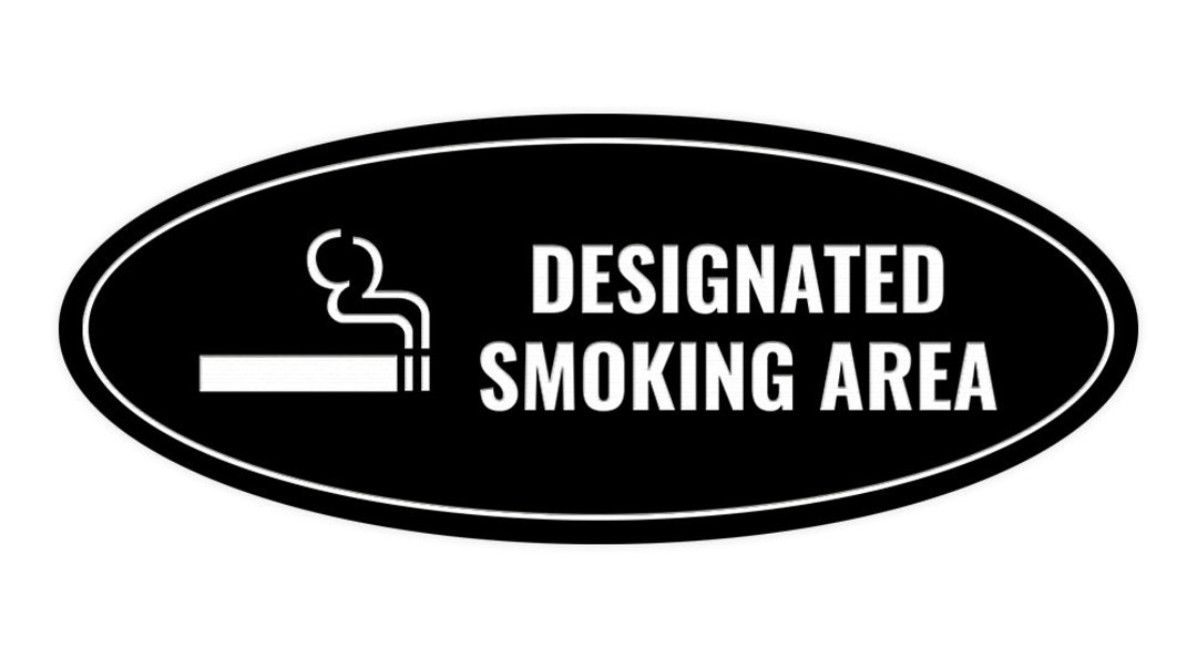 Oval Designated Smoking Area Sign - Etsy