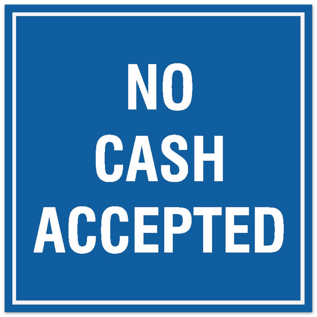 Signs Bylita Square No Cash Accepted Sign Easy Installation Durable ...