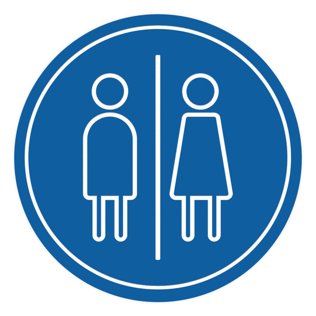 Circle Restroom Graphic Sign Easy Installation Durable Construction ...