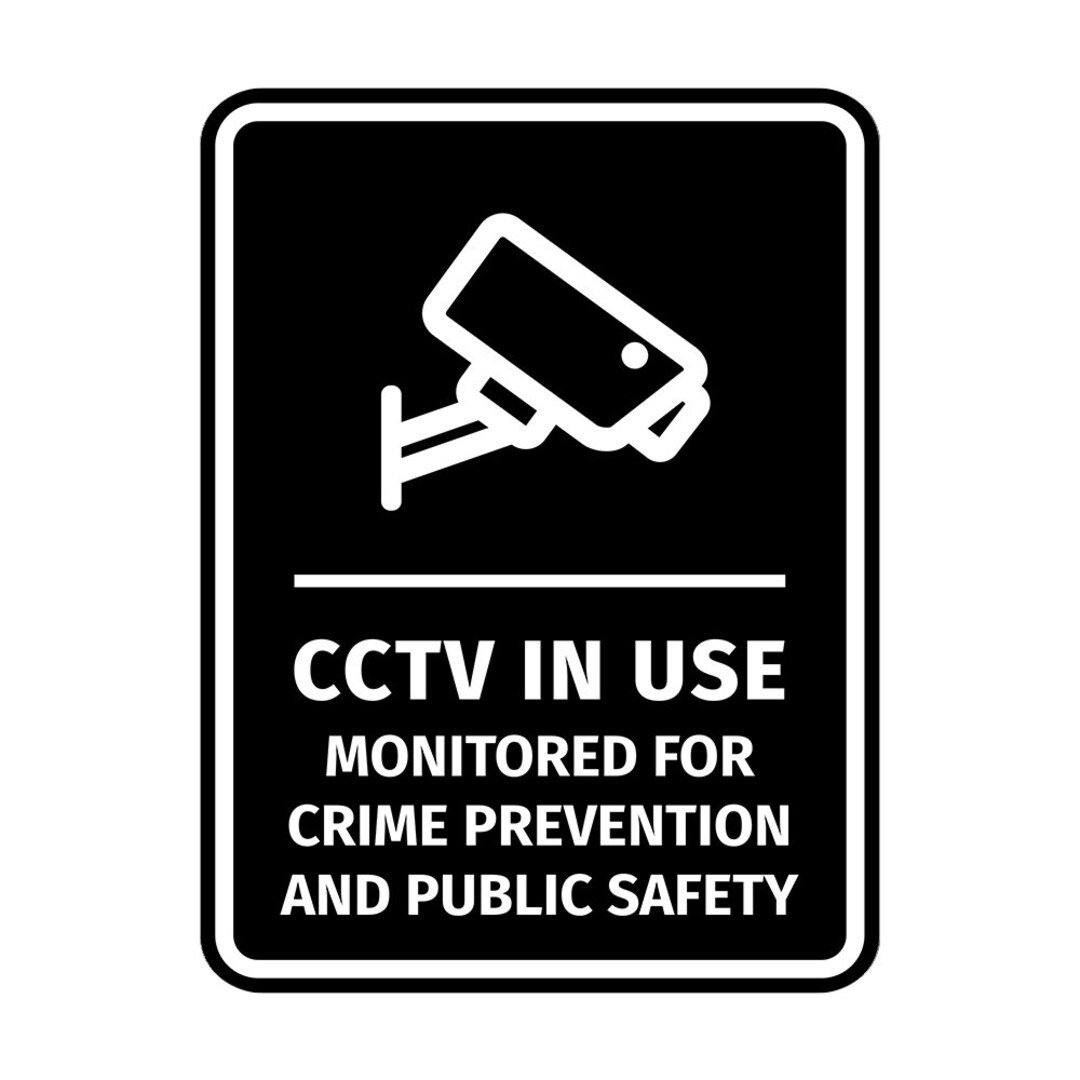 Portrait Round CCTV in Use Monitored for Crime Prevention and - Etsy
