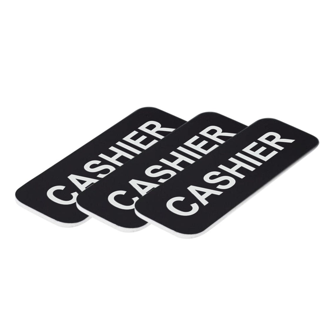 Cashier 1 X 3 Name Tag/badge 3 Pack - Etsy